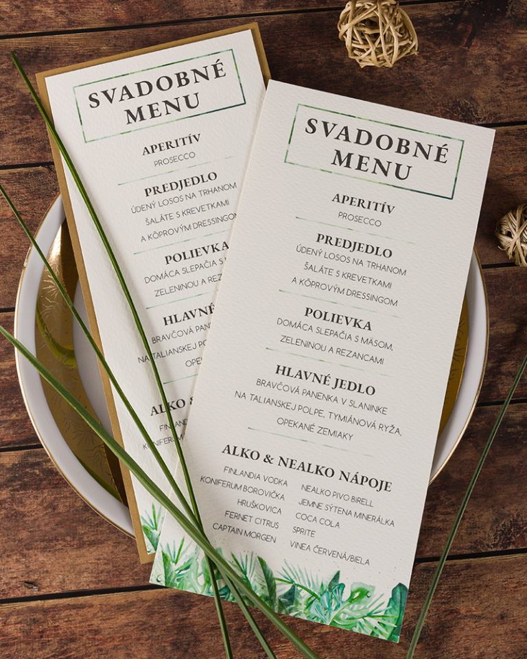 Svadobné menu v rôznych motívoch - oznamimto.sk